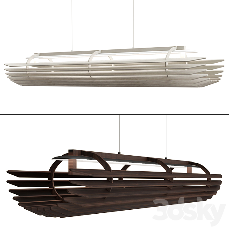 Lex LED Linear Suspension by Cerno - Pendant light - 3D model