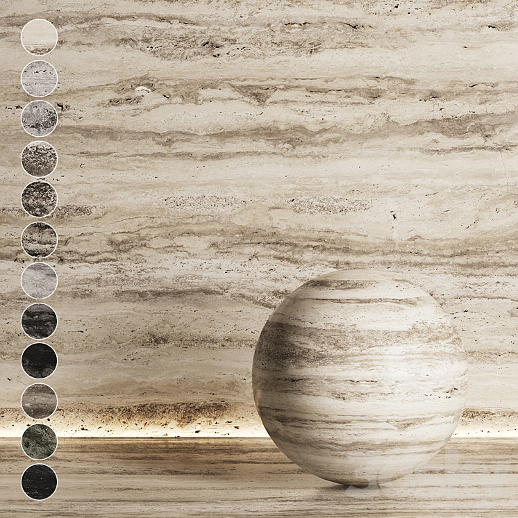 Travertine stone of different shades No. 9 - Stone - 3D model