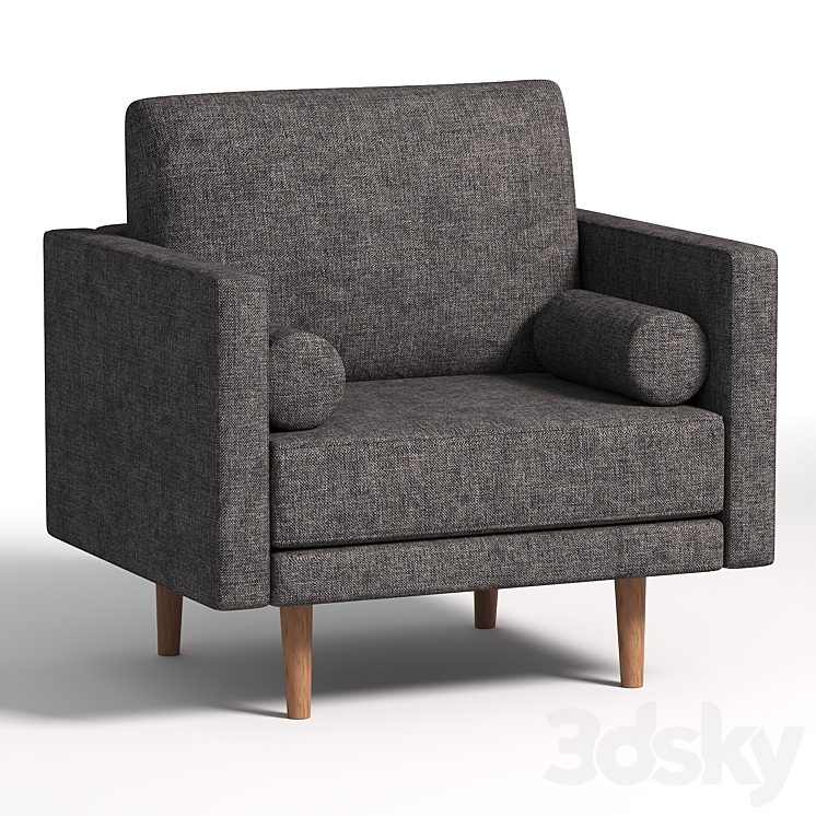 Tapered Leg Accent Chair - Arm chair - 3D model