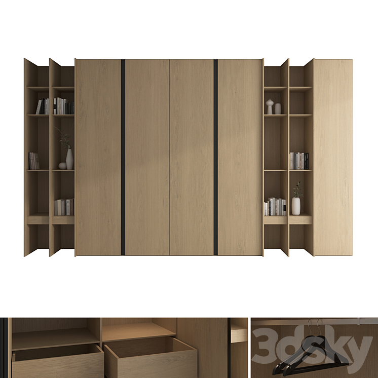 Wardrobe / bookcase set 11 - Wardrobe & Display cabinets - 3D model