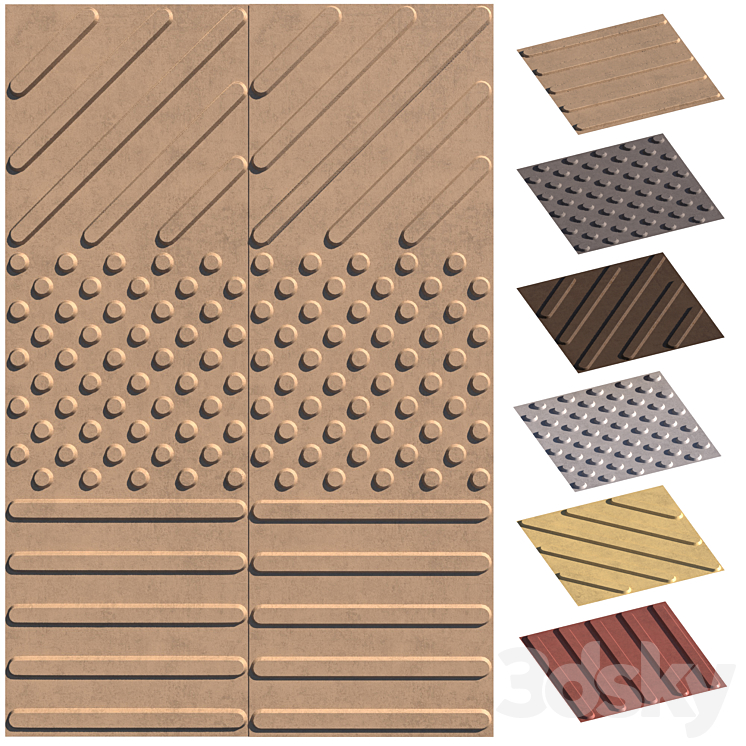 Tactile tiles - Urban environment - 3D model