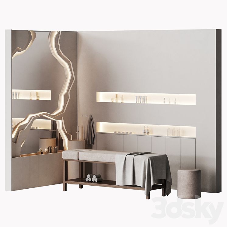 Modern spa room with massage couch 2 - Beauty salon - 3D model