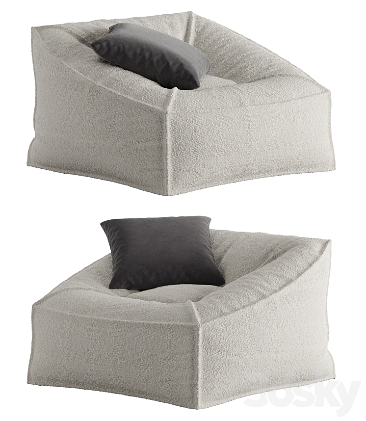 JACKI Sofá pufe branco - Other soft seating - 3D model