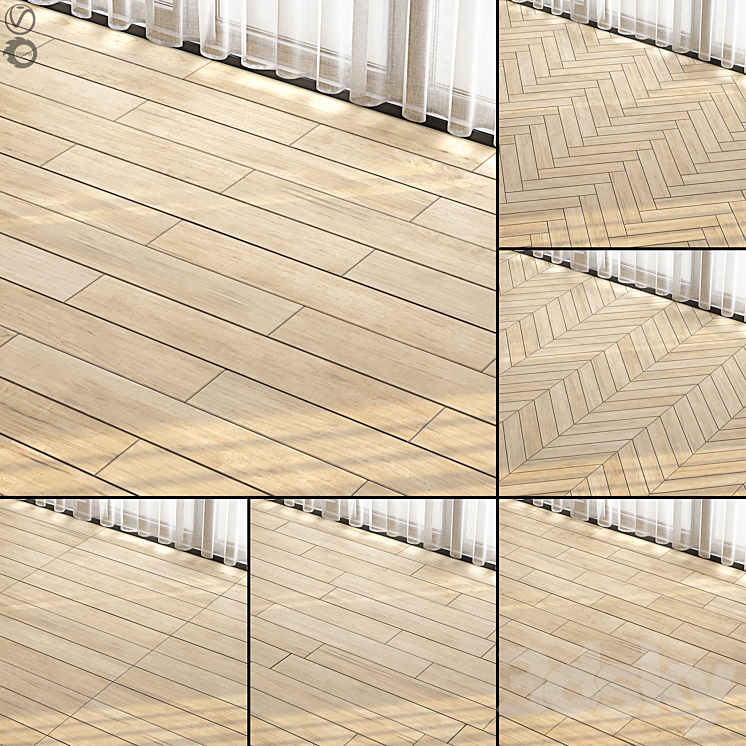 Parquet Tile Wood PBR Material Vol1 - Floor coverings - 3D model