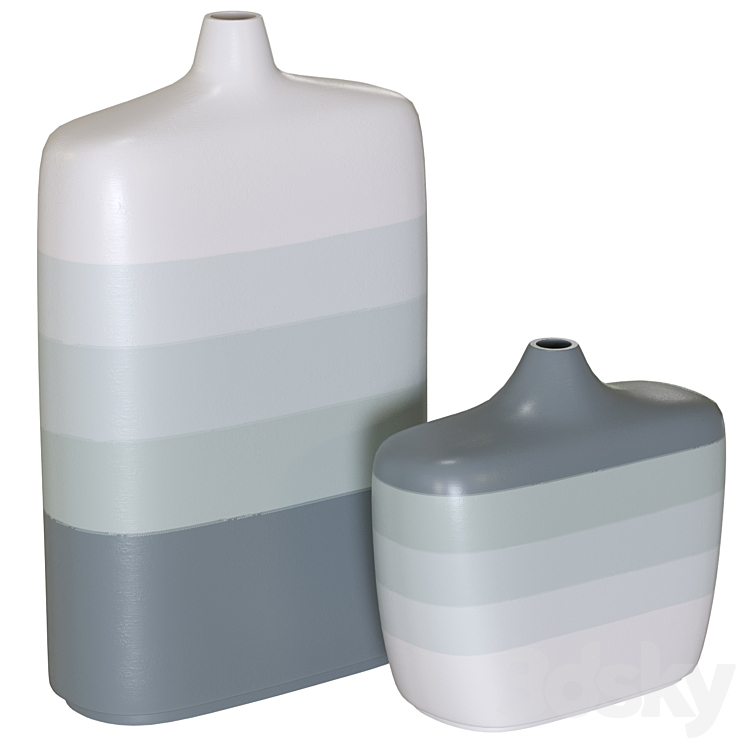 Guevara Striped Gray Vases - Vase - 3D model