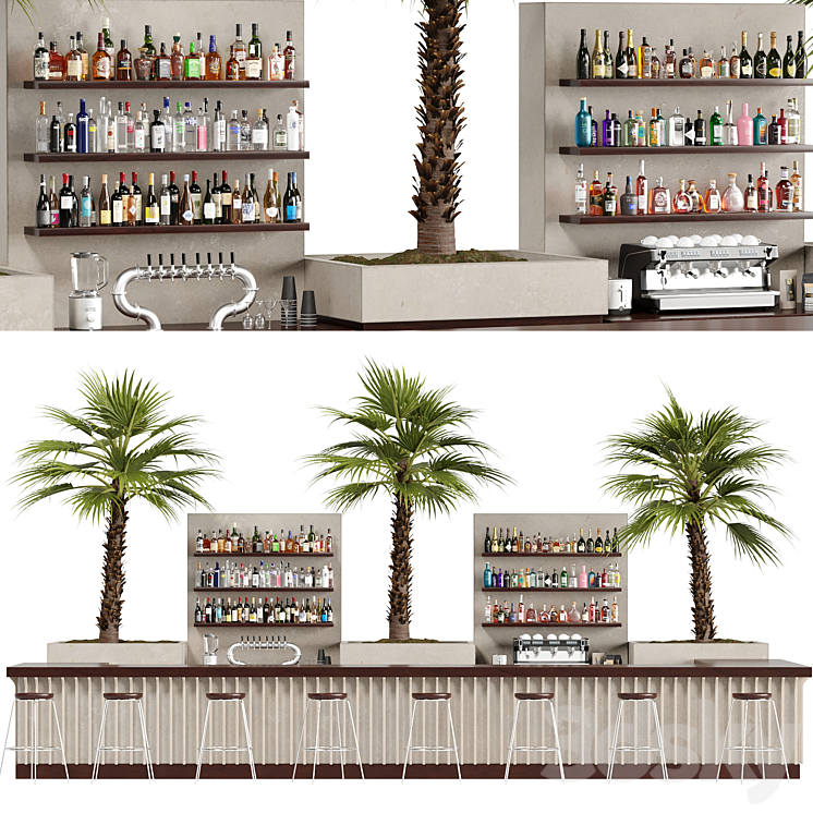 Bar 21 Exterior Bar 3 (130 Bottles) - Restaurant - 3D model
