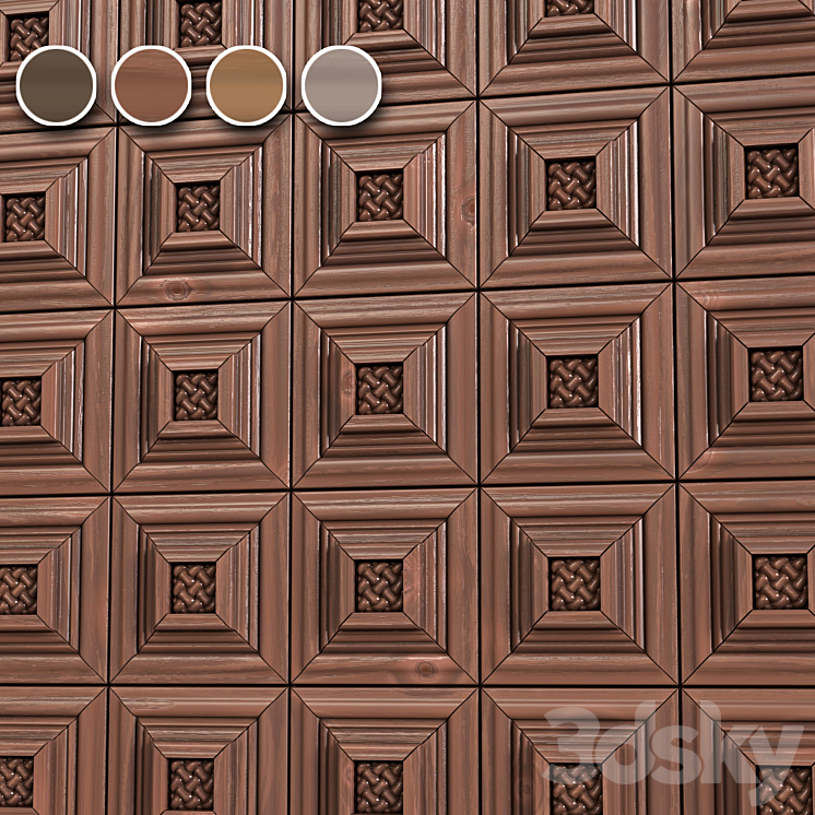 wooden wall panel 4k PBR texture 003 - Wall covering - 3D model