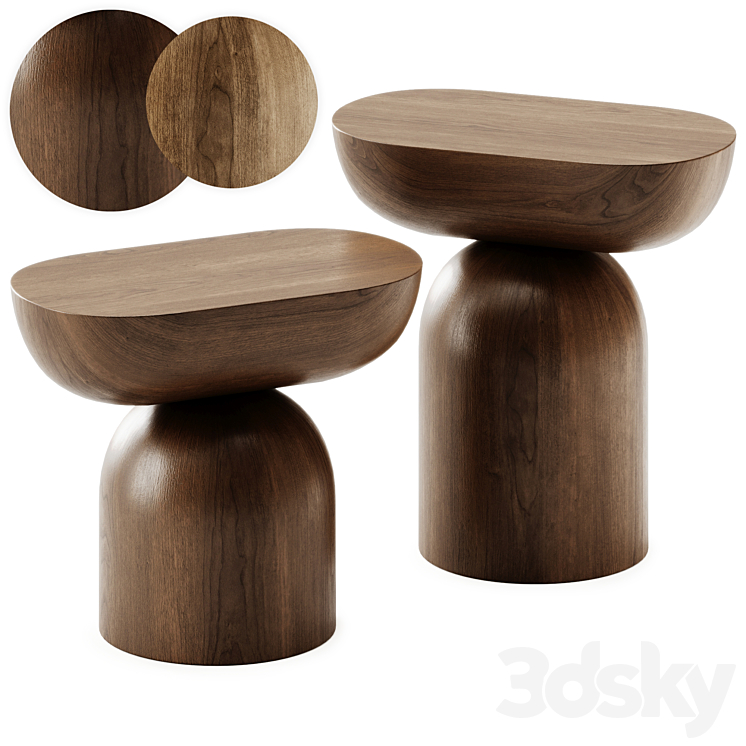 Cleave Side Table Solid Wood - Table - 3D model
