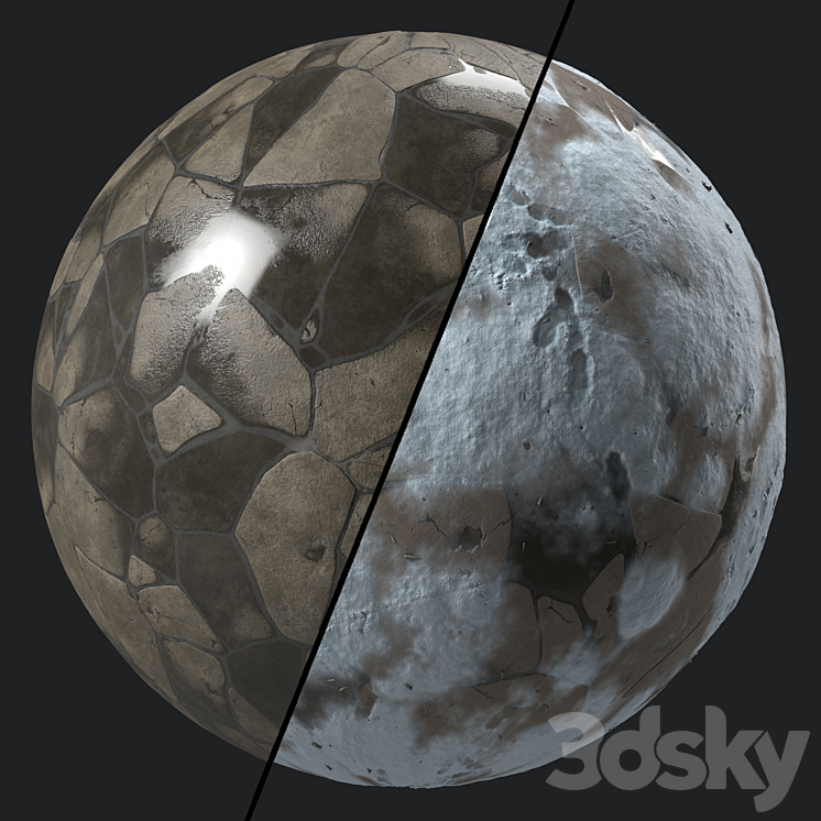 Pavement Materials 88- Sbsar Pbr 4k Seamless - Stone - 3D model