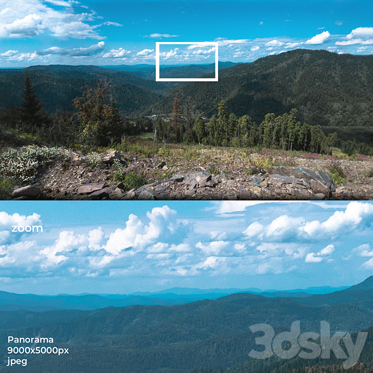 Background Teletsky Ski Resort Panorama 9k - Panorama - 3D model