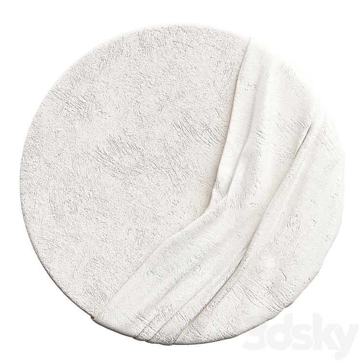 Round plaster panel - Sculpture - 3D model