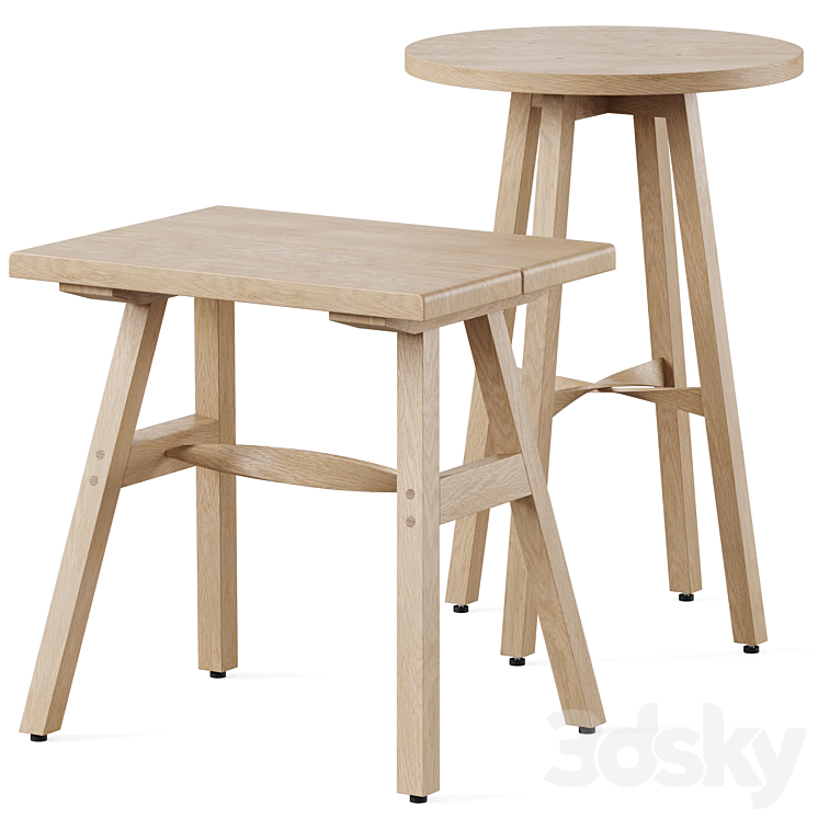 Coffee Table STUGGY and CRIB by Tom Raffield - Table - 3D model
