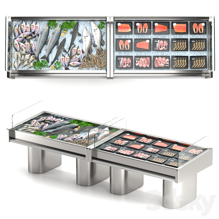 Display counter seafood - Shop - 3D model