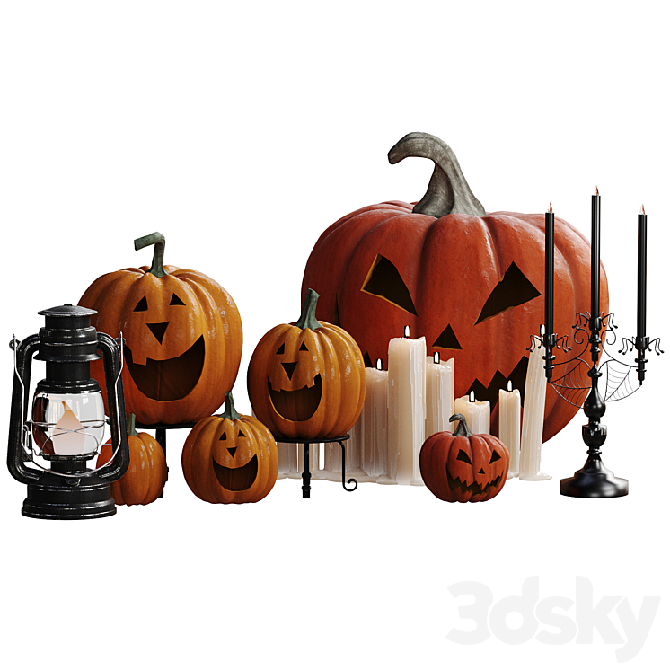 Decor Halloween - Decorative set - 3D model