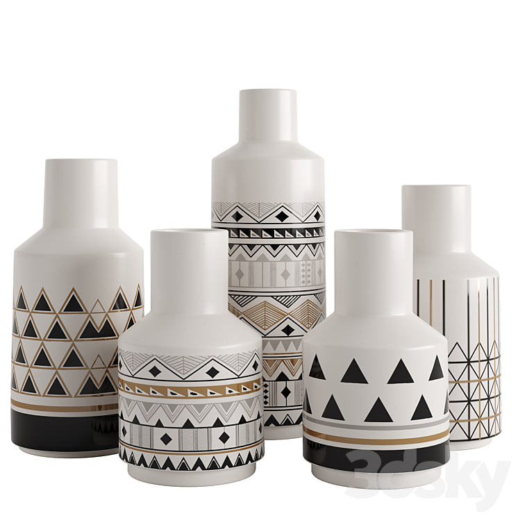 Set handmade ceramic vases - Vase - 3D model