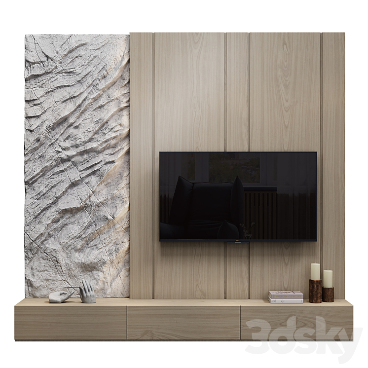Modern TV wall 05 - TV Wall - 3D model