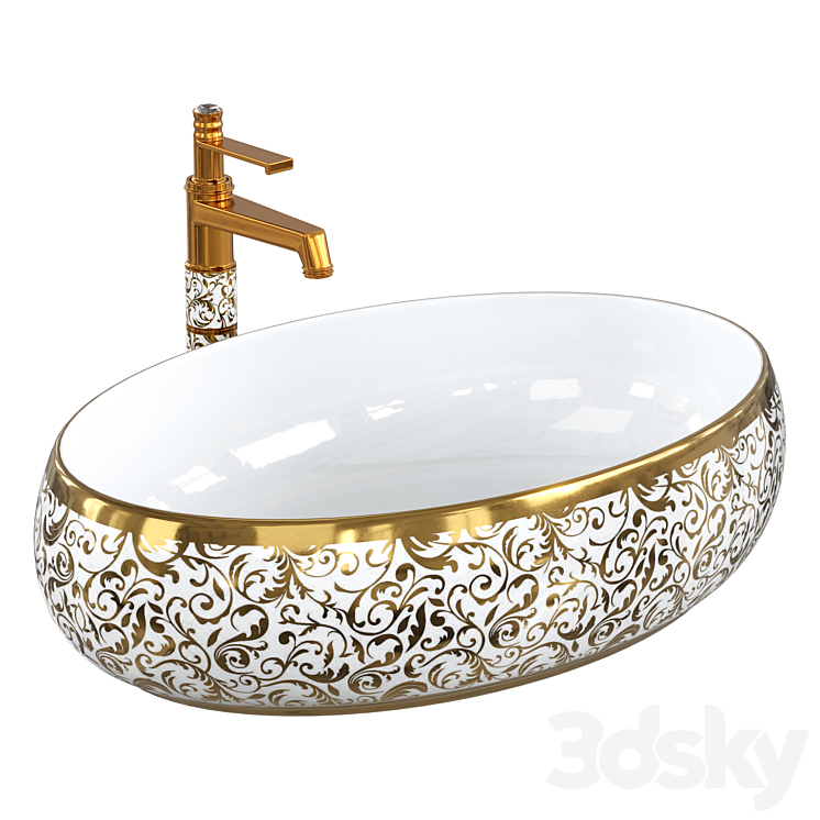 Ceramic Wash Basin - Wash basin - 3D model
