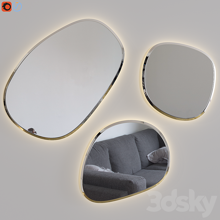 Mirror composition with Arcore Extra lighting - Mirror - 3D model