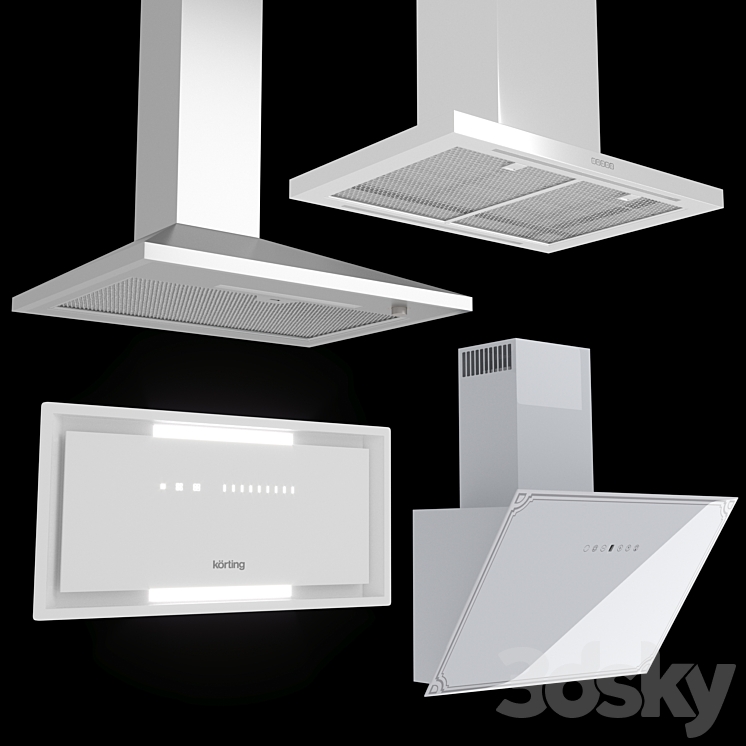 Kitchen hood set #2 - Kitchen appliance - 3D model