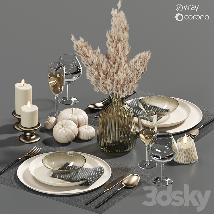 Tableware set 014 - Tableware - 3D model