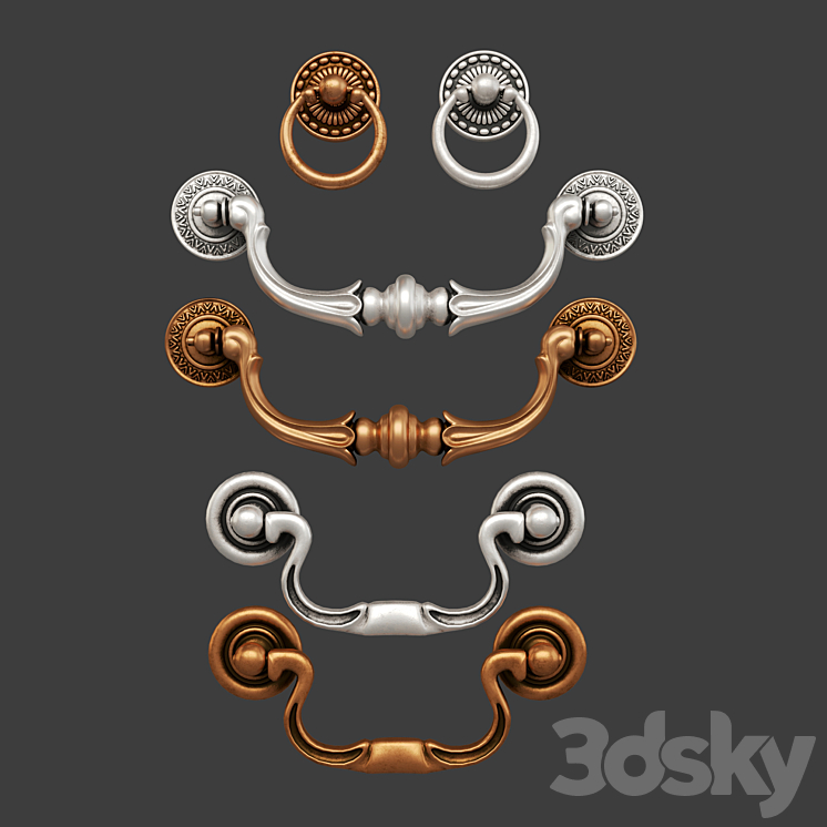 Kitchen Cupboard Cabinet Door Handles Set13 - Other - 3D model