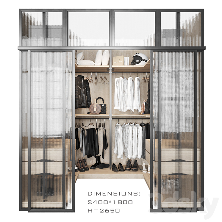 Dressing room_13 - Wardrobe & Display cabinets - 3D model