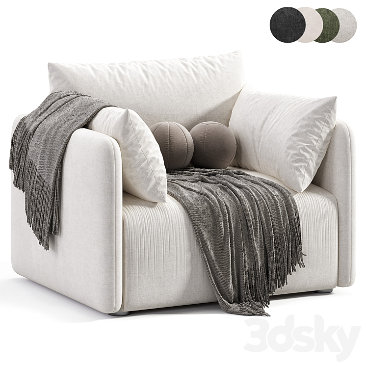 Offset armchair - Arm chair - 3D model
