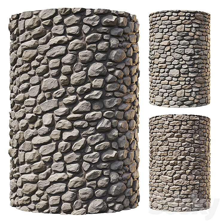 Rubble stone masonry 01 - Stone - 3D model