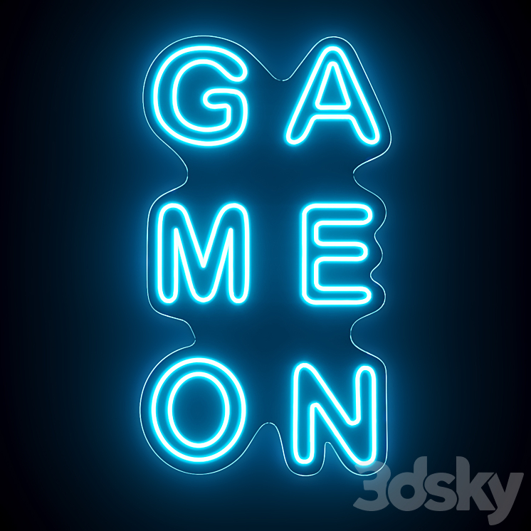 Game On Neon Sign - Neon - 3D model