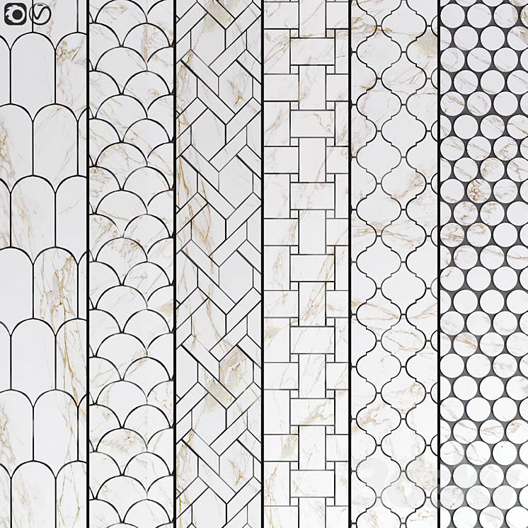 Mosaic set - Tile - 3D model