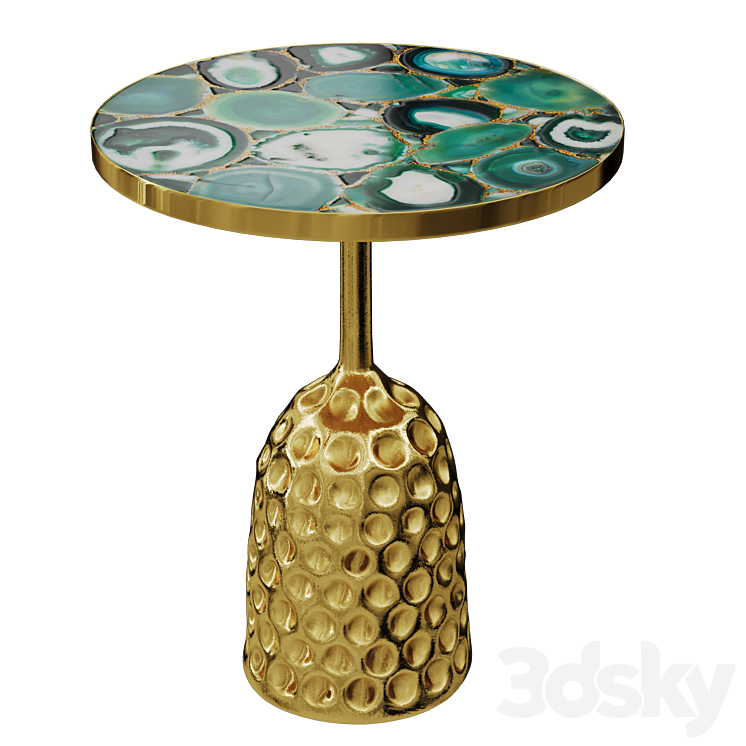 Cluster Surface Green Agate Side Table - Table - 3D model