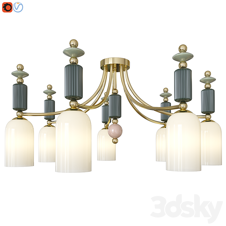 Odeon Light Classic Candy 4861/7C - Ceiling lamp - 3D model