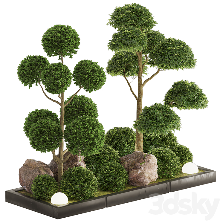 Garden Topiary Pine Tree And Shrub 13 - Outdoor - 3D model