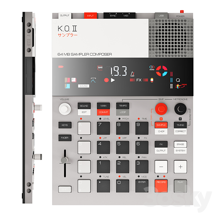Teenage engineering EP–133 KO II - Audio tech - 3D model