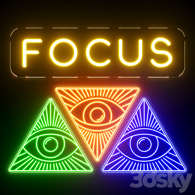 Third Eye-Focus Neon Signs - Neon - 3D model