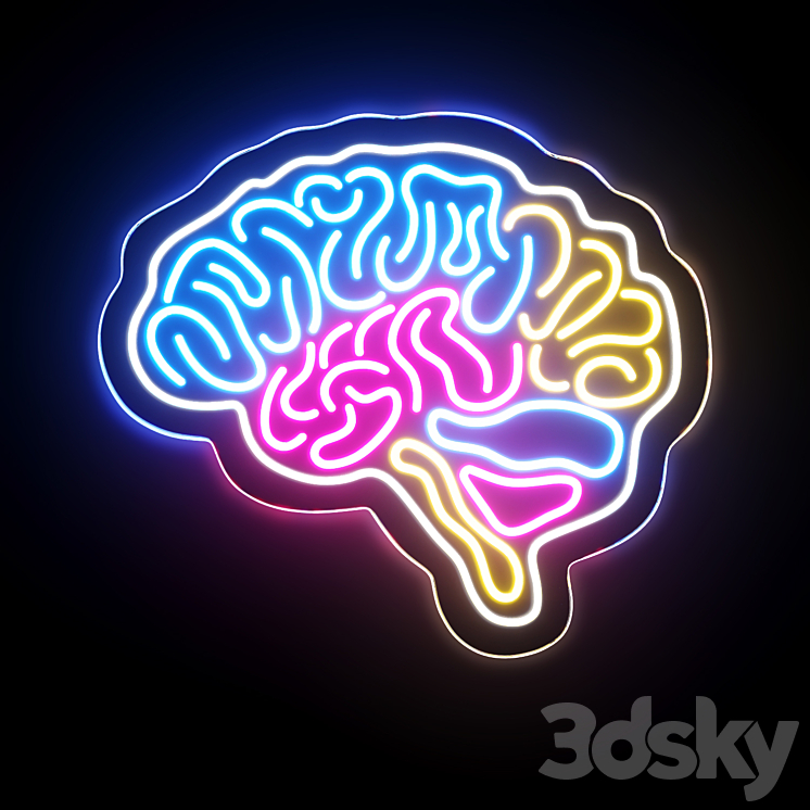 Brain Neon Sign - Neon - 3D model