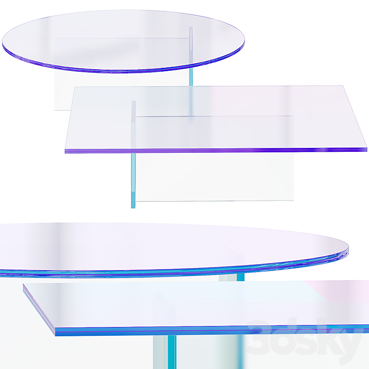 Shimmer tavoli Coffee Table Round & Rectangle - Table - 3D model