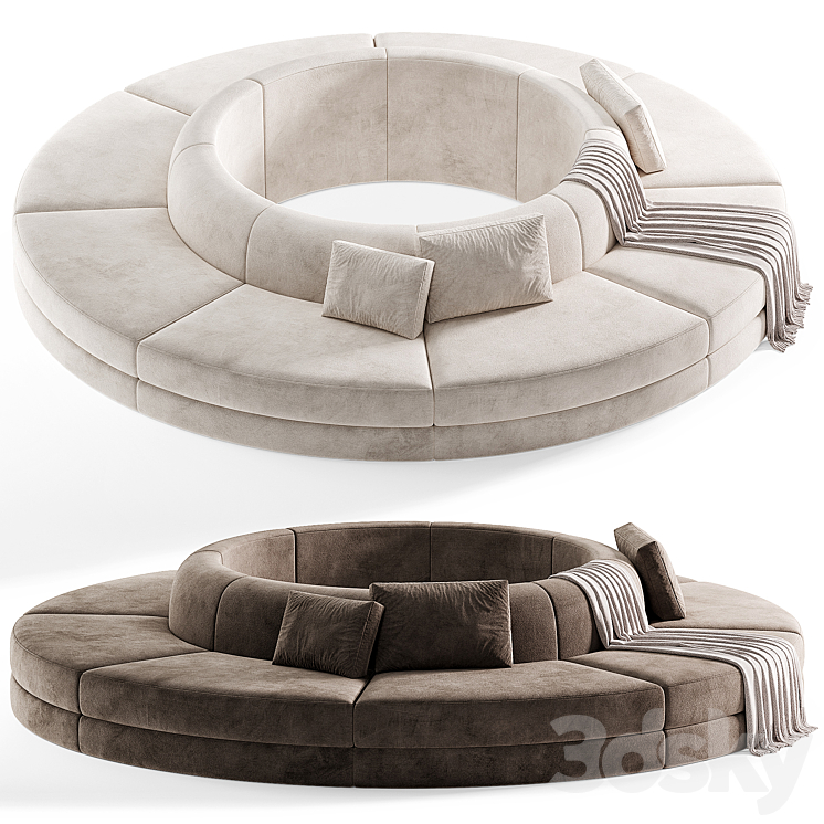 Maura Modular Convex Circle Sectional Sofa By Trnk nyc - Sofa - 3D model