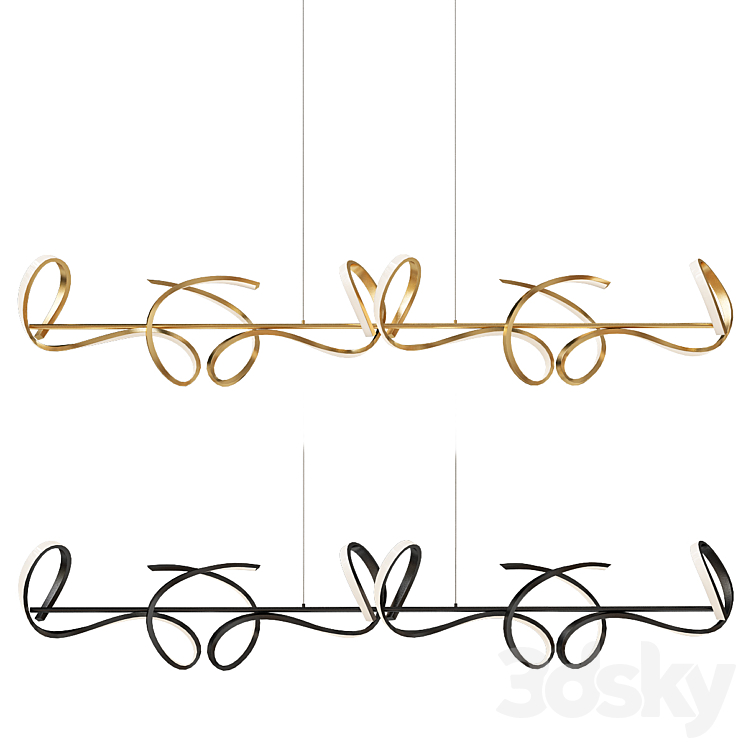 Curls Led Pendant Light - Pendant light - 3D model