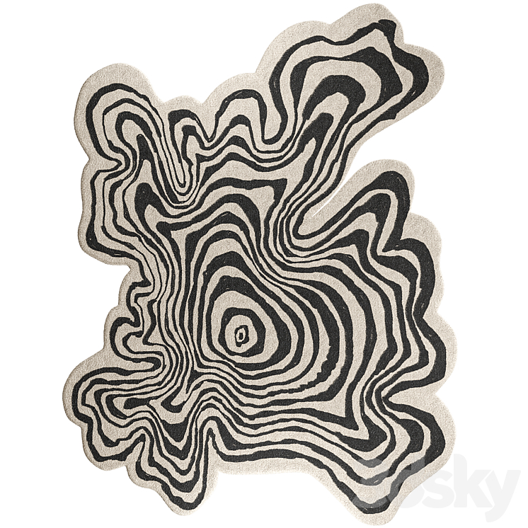 Naz Carpet Irregular Shaped Throw Rug - Carpets - 3D model