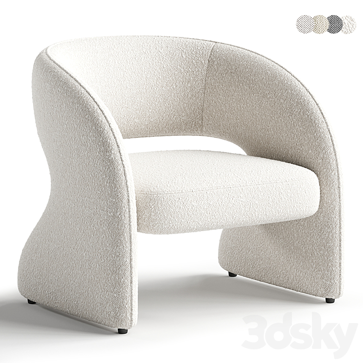 Stella Chair Merino Pearl - Arm chair - 3D model