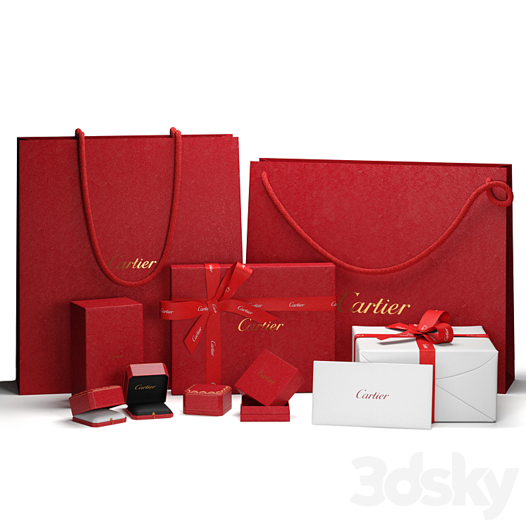Cartier - set of packaging boxes - Other decorative objects - 3D model