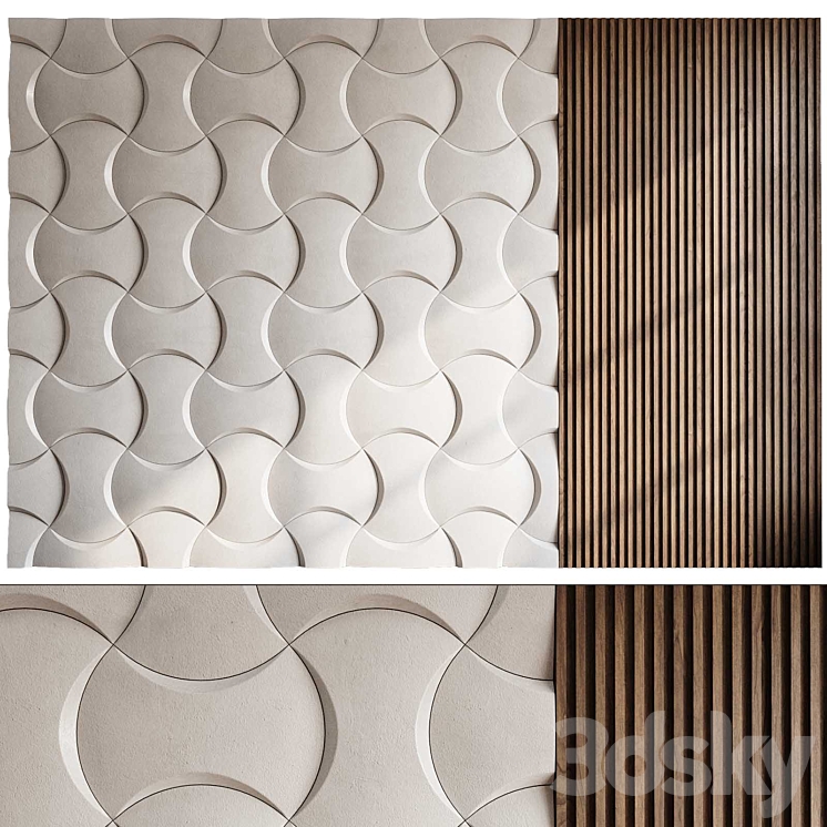 Modern 3d Wall Panel 37 - 3D panel - 3D model