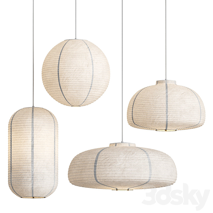 Scandinavian creative Paper Pendant Lamp - Pendant light - 3D model