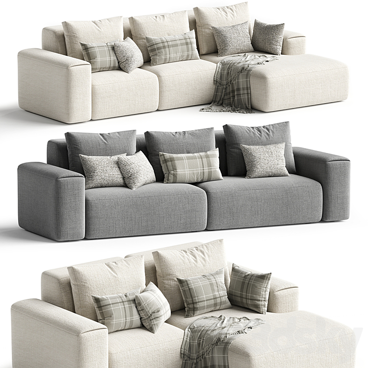 Modular sofa Jack in 3 different forms - Sofa - 3D model