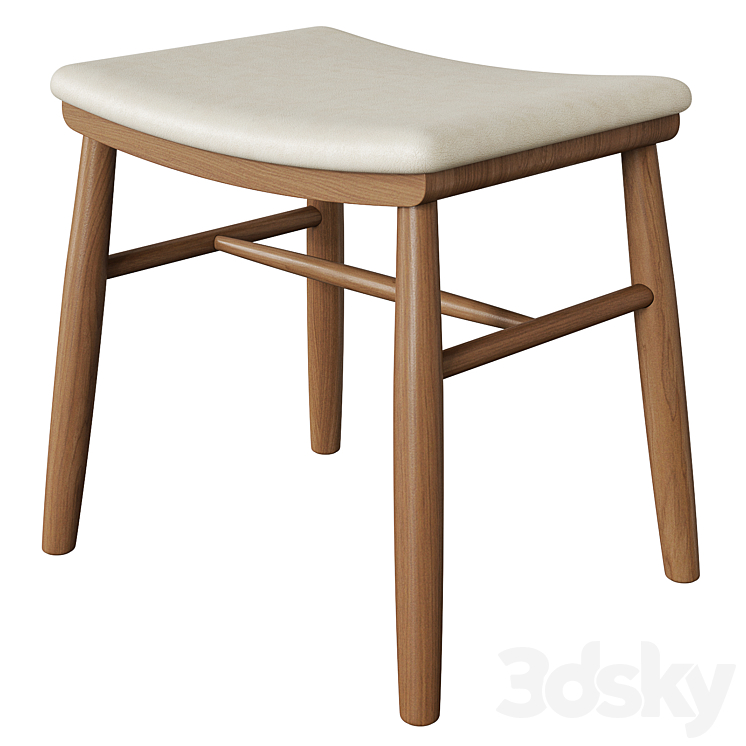 GVA wood makeup stool - Chair - 3D model