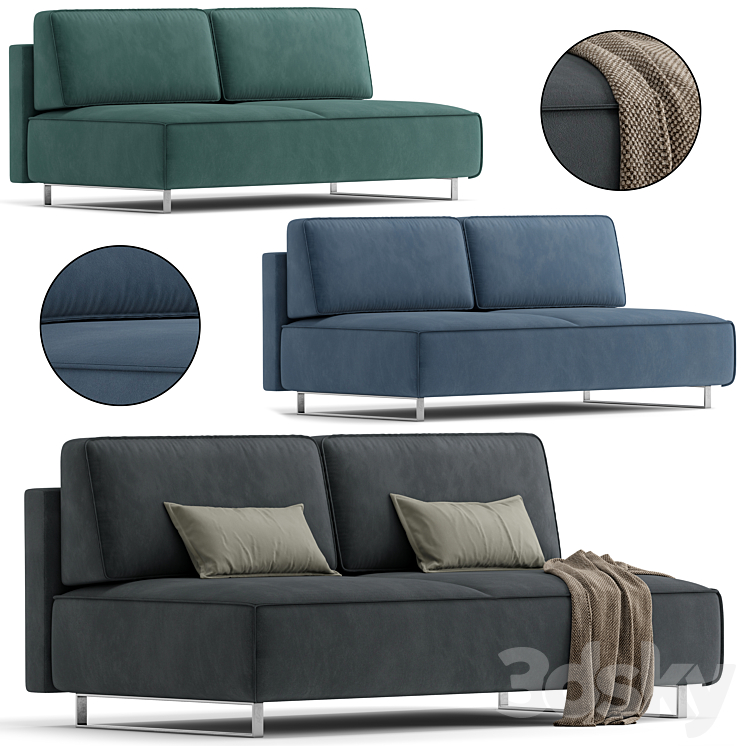 Straight sofa MOON FAMILY 005 - Sofa - 3D model