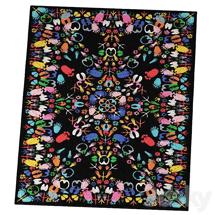 Carpet Let's dance Animal Traces Dark Rectangular - Carpets - 3D model