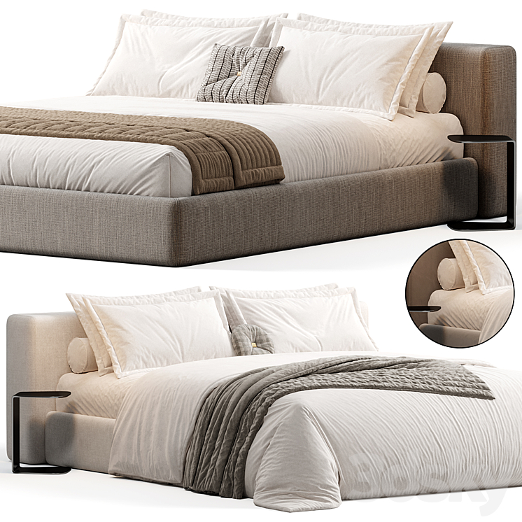 Flexform Groundpiece Bed - Bed - 3D model