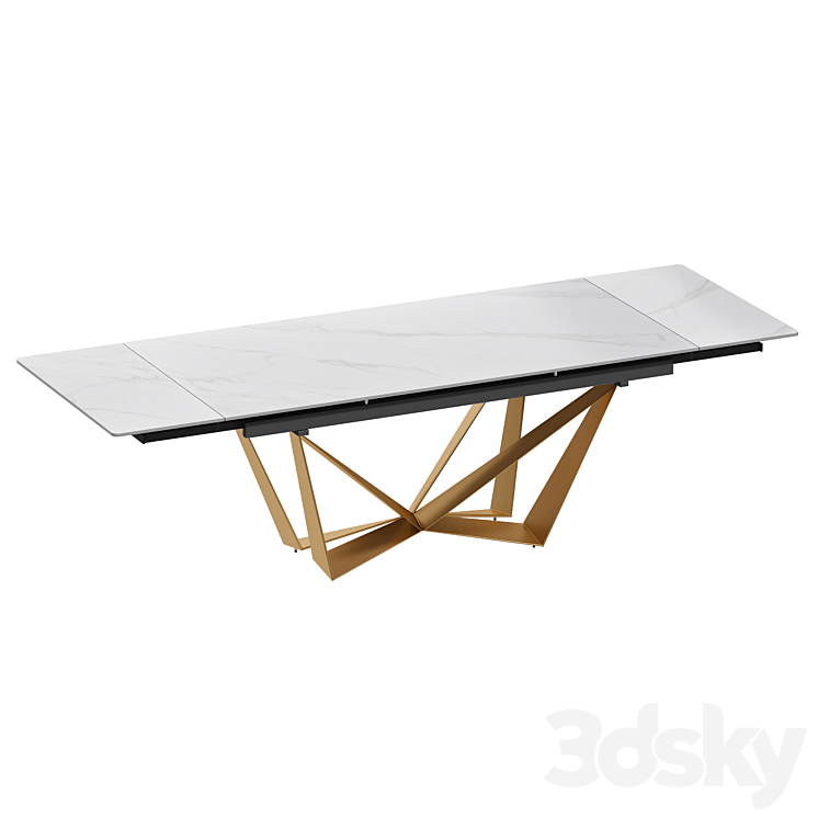 Magdalena, folding table with stone top - Table - 3D model